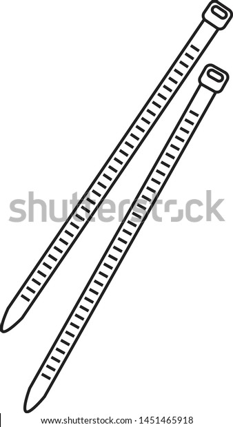 Cable Ties Icon Vector Line Illustration: เวกเตอร์สต็อก (ปลอดค่า ...