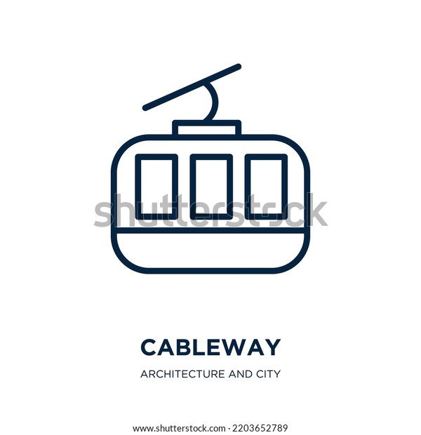 Cableway Icon Architecture City Collection Thin Stock Vector (Royalty ...
