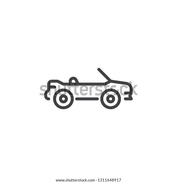 Cabriolet car line icon. linear style sign for mobile concept and web ...