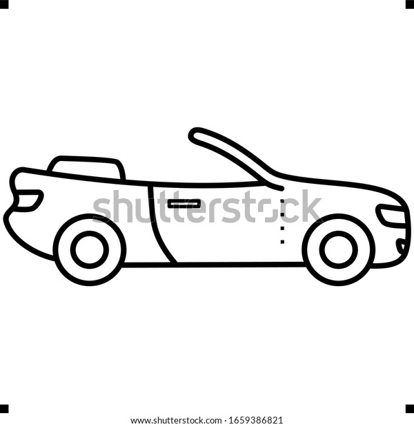 Cabriolet Car Logo Outline Style Stock Vector (Royalty Free) 1659386821 ...