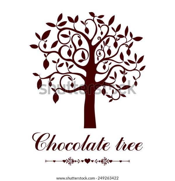 Cacao Tree Isolated On White Background Stock Vector (Royalty Free ...