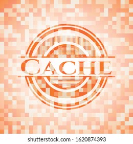 Cache Abstract Orange Mosaic Emblem Background Stock Vector (Royalty ...