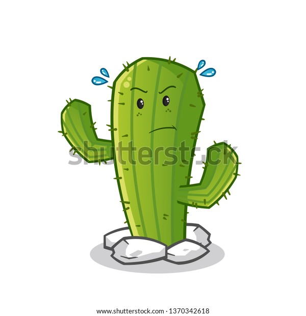 Cactus Angry Mascot Vector Cartoon Illustration Stock Vector (Royalty ...