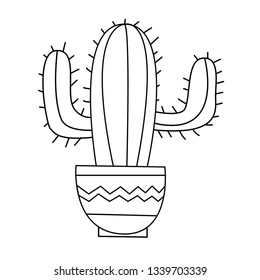 Cactus Line Art Vector Stock Vector (Royalty Free) 1339703339 ...
