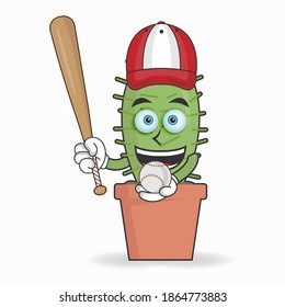 Cactus Mascot Character Baseball Playing Gear Stock Vector (Royalty ...