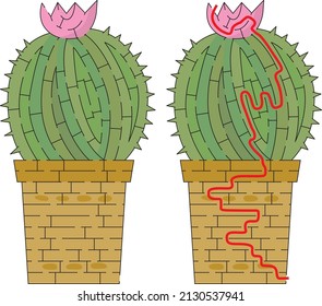 Cactus Maze Kids Solution Stock Vector (Royalty Free) 2130537941 ...