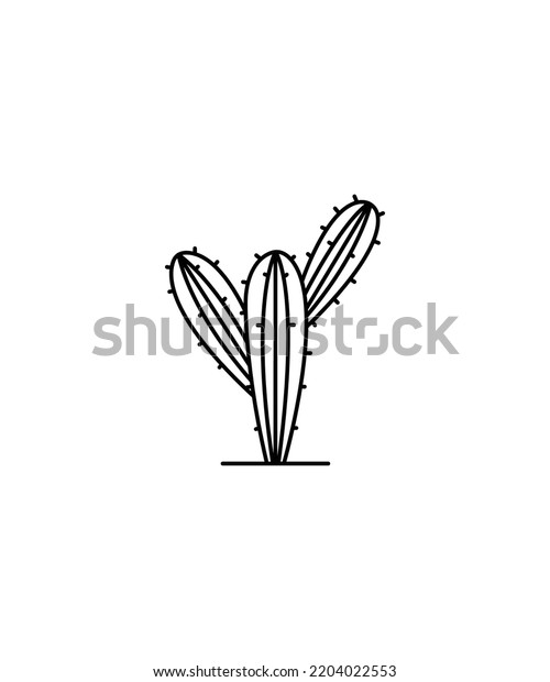 Cactus Plant Line Art Vector Isolated Stock Vector (Royalty Free ...
