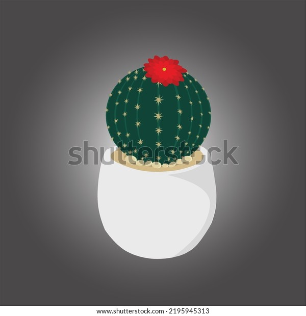 Cactus Vase Design Materials Layers Backgrounds Stock Vector (Royalty ...