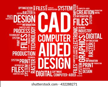 Cad Computer Aided Design Word Cloud Stock Vector (Royalty Free ...