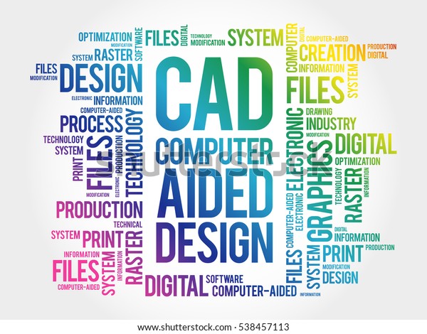 Cad Computer Aided Design Word Cloud Stock Vector (Royalty Free ...