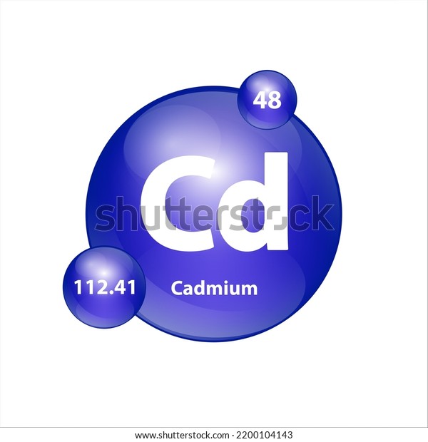 Cadmium Cd Icon Structure Chemical Element Stock Vector (Royalty Free ...