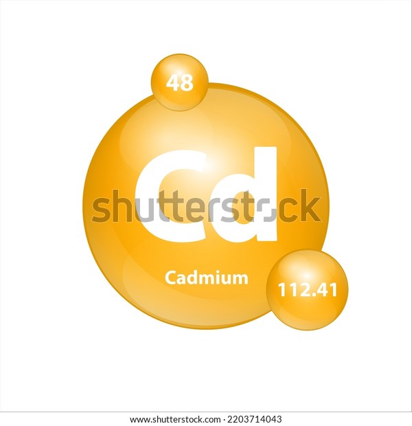 Cadmium Cd Icon Structure Chemical Element Stock Vector (Royalty Free ...