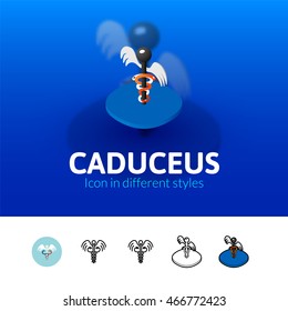 Caduceus Color Icon Vector Symbol Flat Stock Vector (Royalty Free ...