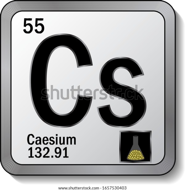 Caesium Cesium Cs Periodic Table Element Stock Vector (Royalty Free ...