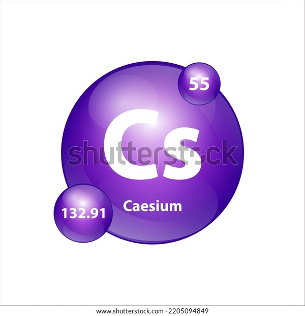 Caesium Cs Icon Structure Chemical Element Stock Vector (Royalty Free ...