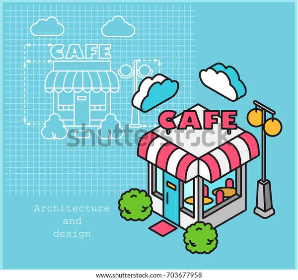 Cafe Development Construction Design Planning Concept Stock Vector ...