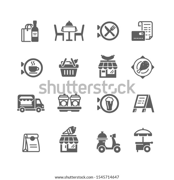 Cafe Food Icons Set Stock Vector (Royalty Free) 1545714647 | Shutterstock