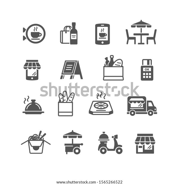 Cafe Food Icons Set Stock Vector (Royalty Free) 1565266522 | Shutterstock