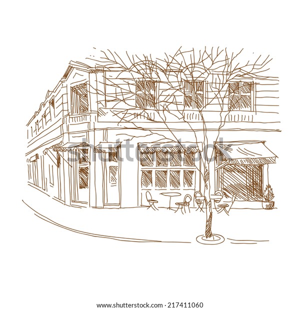 Cafe Hand Drawn Vector Illustration Stock Vector (Royalty Free ...