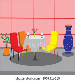 Cafe Interior Design Color Combinations Stock Vector (Royalty Free ...