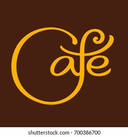 Cafe Lettering Vector Illustration: vector de stock (libre de regalías ...