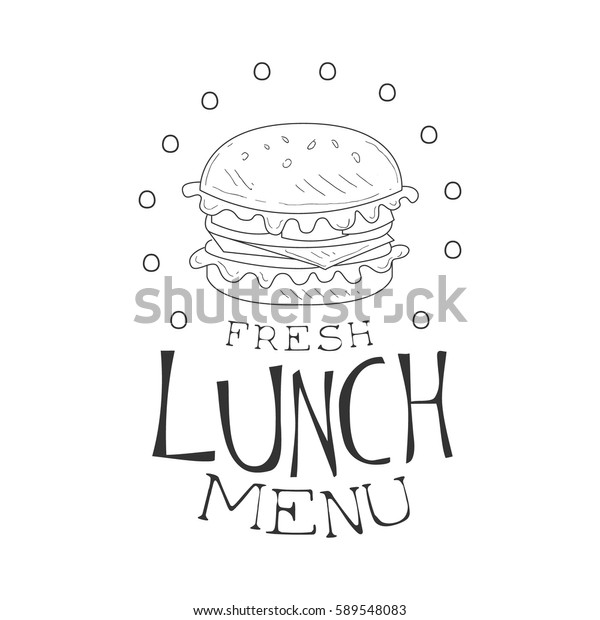Cafe Lunch Menu Promo Sign Sketch Stock Vector (Royalty Free) 589548083 ...
