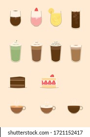 Cafe Manu Coffee Ade Cake Stock Vector (Royalty Free) 1721152417 ...