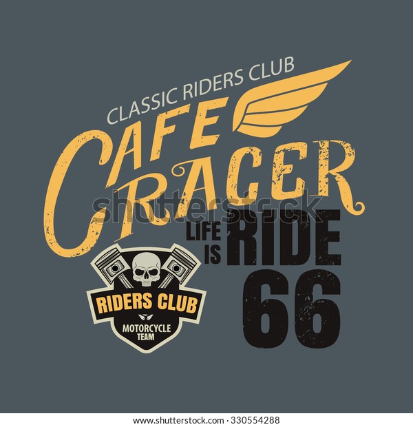 Cafe Racer Typographic Tshirttee Design Stock Vector (Royalty Free ...