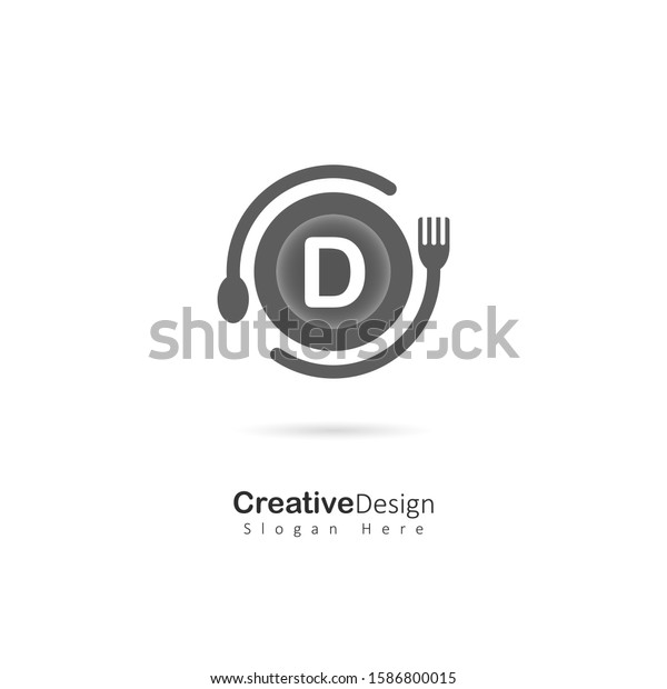 Cafe Restaurant Logo Initial Letter D Stock Vector (Royalty Free ...
