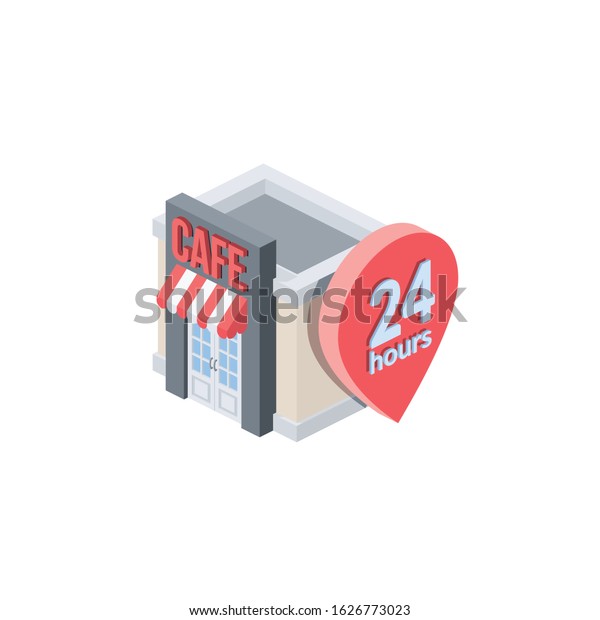 Cafe Restaurant Mode Operation 24 Hours Stock Vector (Royalty Free ...