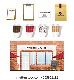 Cafe Shop Front Design Stock Vector (Royalty Free) 335932112 | Shutterstock