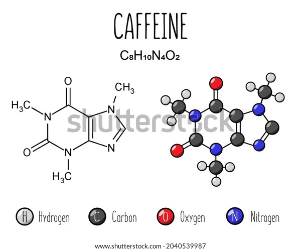 Caffeine Chemical Formula Vector Editable Stock Vector (Royalty Free ...