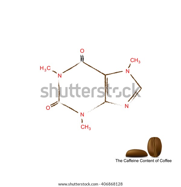 Caffeine Chemistry Formula Coffee Beans Symbol Stock Vector (Royalty ...