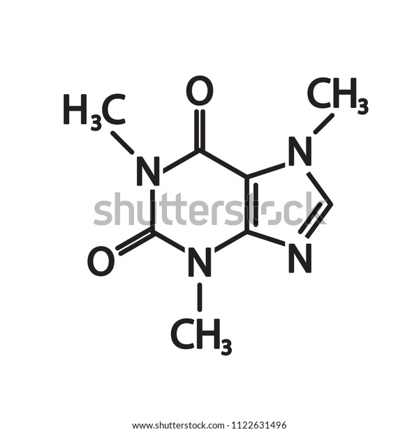Caffeine Molecular Structural Chemical Formula Vector Stock Vector