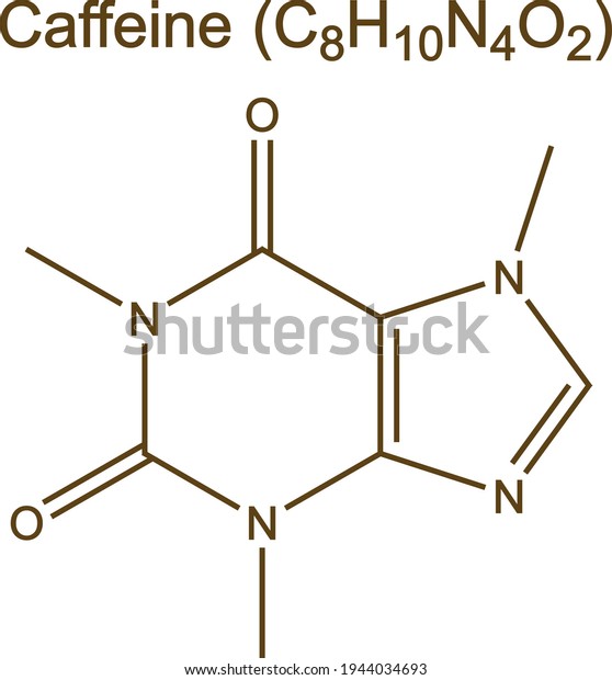 Caffeine Molecule Central Nervous System Stimulant Stock Vector ...