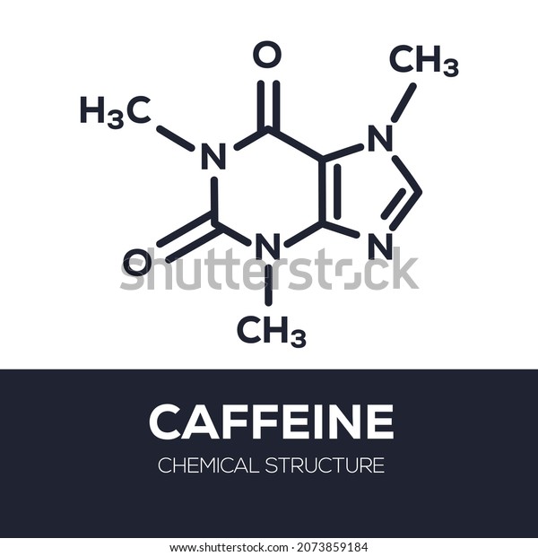 Caffeine Skeletal Chemical Formula Vector Illustration Stock Vector ...