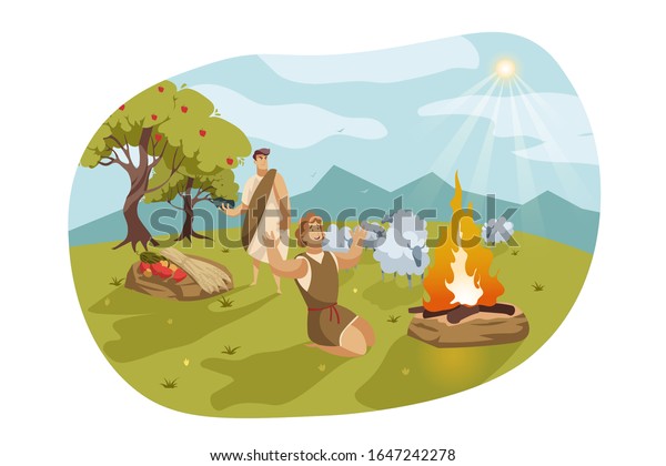 Cain Abel Bible Concept Jealous Envious Stock Vector (Royalty Free ...
