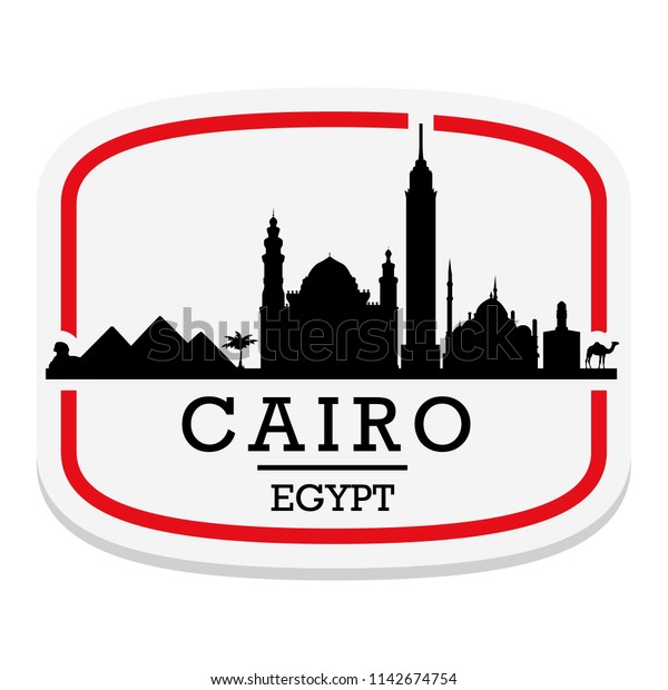 Cairo Egypt Label Stamp Icon Skyline Stock Vector (Royalty Free ...