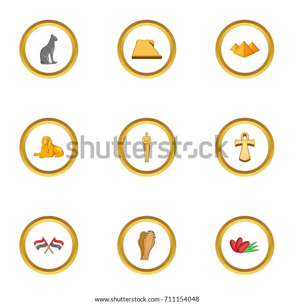 Cairo Icons Set Cartoon Set 9 Stock Vector (Royalty Free) 711154048 ...