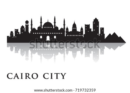 Cairo Skyline Silhouette Skyline Vector City Stock Vector (Royalty Free ...