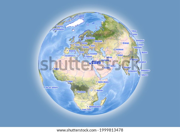 Cairoegypt Shown On Vector Globe Map Stock Vector (Royalty Free ...
