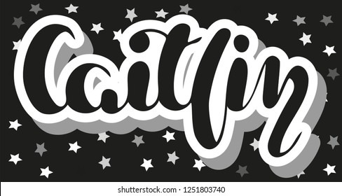 Caitlin Womans Name Stars Pattern Hand Stock Vector (Royalty Free ...