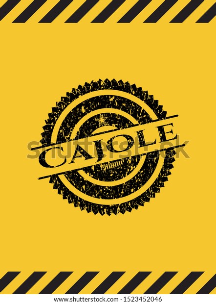 Cajole Black Grunge Emblem Inside Yellow Stock Vector (Royalty Free ...