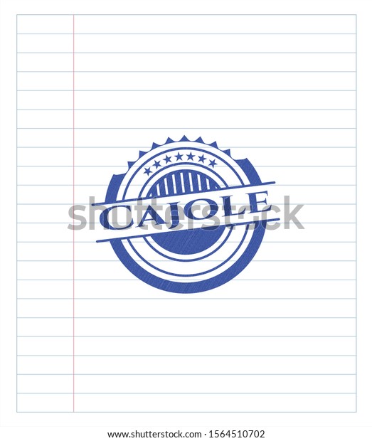 Cajole Emblem Pen Effect Blue Ink Stock Vector (Royalty Free ...
