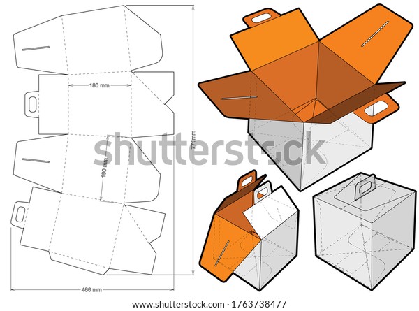 Cake Box Handle Diecut Pattern File: เวกเตอร์สต็อก (ปลอดค่าลิขสิทธิ์ ...