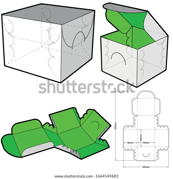 Cake Box Internal Measurement 10x 10 Stock Vector (Royalty Free ...