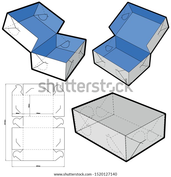 Cake Box Internal Measurement 176x 125 Stock Vector (Royalty Free ...