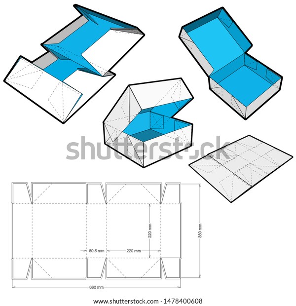Cake Box Internal Measurement 22x 22 Stock Vector (Royalty Free ...