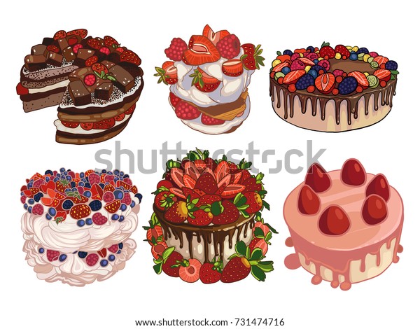 Cake Desert Food Vector Illustration Stock Vector (Royalty Free) 731474716