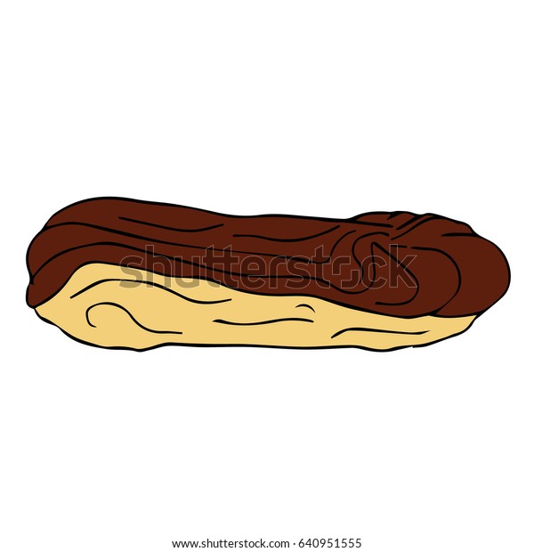 Cake Eclairs Illustration Doodle Style Design Stock Vector (Royalty ...